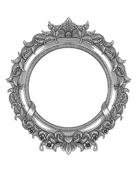 Antique frame engraving drawing style vintage Vector Image