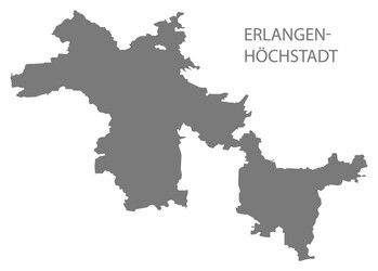 Erlangen grey county map bavaria germany Vector Image