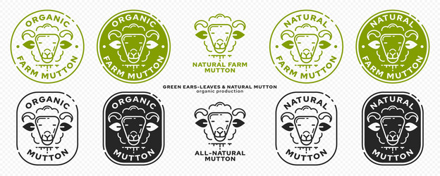 Stamp package natural mutton Royalty Free Vector Image