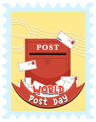 World post day logo with box and envelope Vector Image