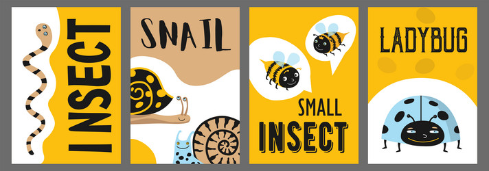 Cartoon insects set Royalty Free Vector Image - VectorStock