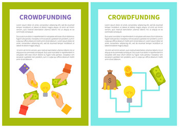 Crowdfunding infographic set Royalty Free Vector Image