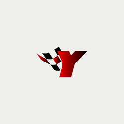 Letter w flag racing race design Royalty Free Vector Image
