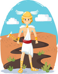 Ancient greek mythological god apollo cartoon Vector Image