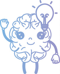 Cute brain cartoon Royalty Free Vector Image - VectorStock