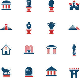 Monuments icon set Royalty Free Vector Image - VectorStock