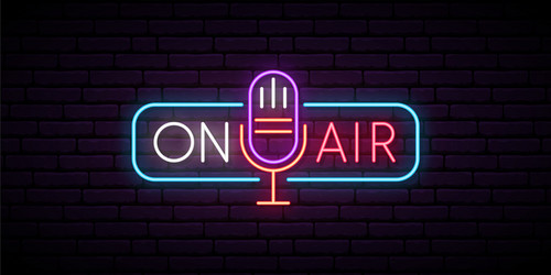 Live microphone neon sign Royalty Free Vector Image