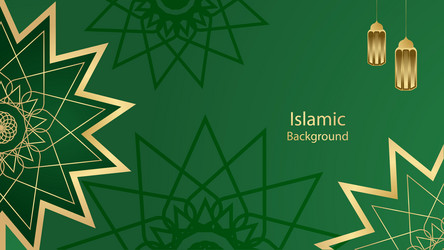 Ornamental arabic green gold pattern islamic Vector Image