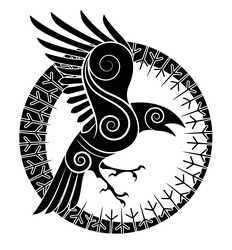 Ravens as viking symbols 4 Royalty Free Vector Image