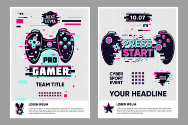Video game posters set gamer competition banners Vector Image