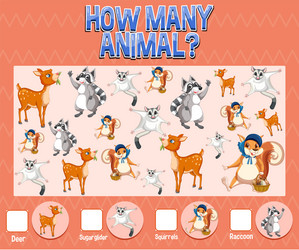 Counting number template with animal Royalty Free Vector