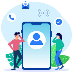 Graphic cartoon character contact us Royalty Free Vector