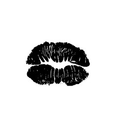 Lips track print stamp of mouth Royalty Free Vector Image