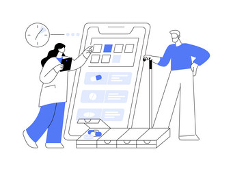 Smart pill boxes abstract concept Royalty Free Vector Image