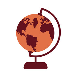 Spherical earth model semi flat color object Vector Image