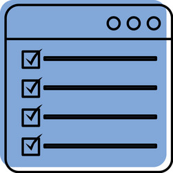 Web page check mark report list flat design Vector Image