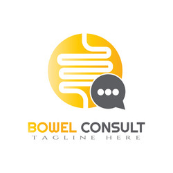 Creative large gut bowel intestines logo Vector Image