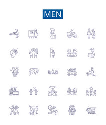 Men line icons signs set design collection of Vector Image