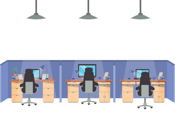 Work cubicles isolated icon Royalty Free Vector Image