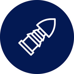 Bullet icon rounded blue white colour military Vector Image