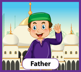 Educational english word card father Royalty Free Vector