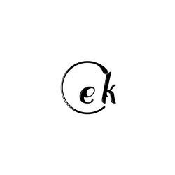 Ek line simple round initial concept with high Vector Image