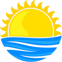 Logo sun and sea Royalty Free Vector Image - VectorStock