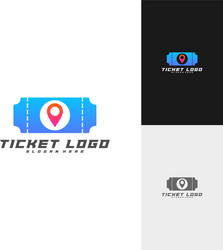 Ticket center logo template design creative Vector Image