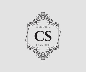 Cs initials letter wedding monogram logos Vector Image