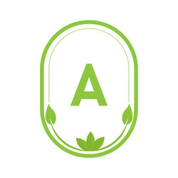 Leaf design with alphabets lowercase Royalty Free Vector