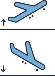 Plane landing and takeoff icon symbol isolated Vector Image