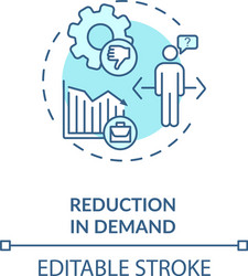 Reduction in demand concept icon Royalty Free Vector Image