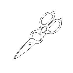 Scissors outline icon on white background Vector Image