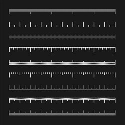 Realistic various wooden rulers with measurement Vector Image