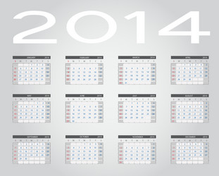 2014 new year calendar Royalty Free Vector Image