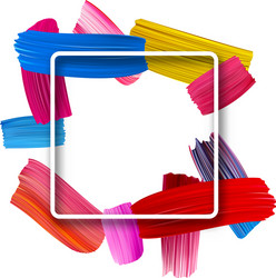 Colorful abstract brush strokes on white Vector Image