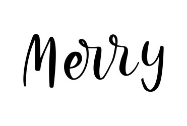 Merry christmas typography handwriting lettering Vector Image