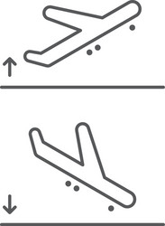 Plane landing and takeoff icon symbol isolated Vector Image