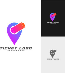 Ticket center logo template design creative Vector Image