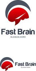 Fast brain logo designs concept Royalty Free Vector Image