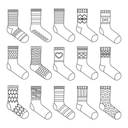 Flat design colorful socks set Royalty Free Vector Image