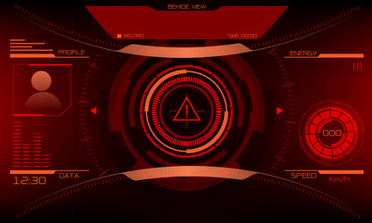 Red vr cockpit with hud interface and virtual Vector Image