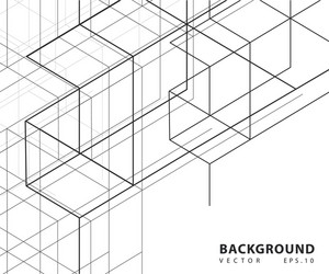 Modern technology with square mesh abstract boxes Vector Image