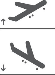 Plane landing and takeoff icon symbol isolated Vector Image