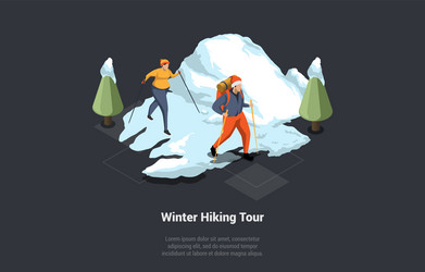Adventures hiking tour and exploring man Vector Image