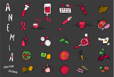 Anemia icons set Royalty Free Vector Image - VectorStock