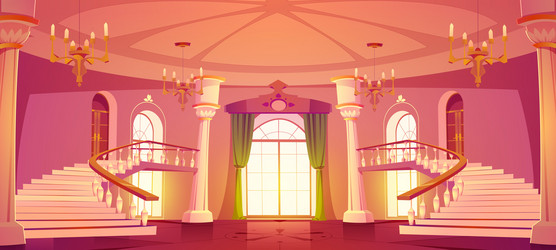 Cartoon banquet hall interior design Royalty Free Vector