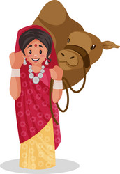 Indian rajasthani woman cartoon Royalty Free Vector Image