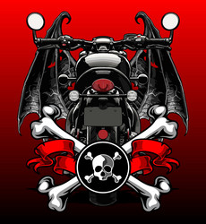 Black motorcycle rear view template Royalty Free Vector
