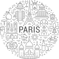 France symbols as funky doodles Royalty Free Vector Image